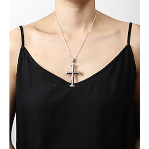 COSUMOSU 2.75inch 925 Sterling Silver Large Cross Pendant for men