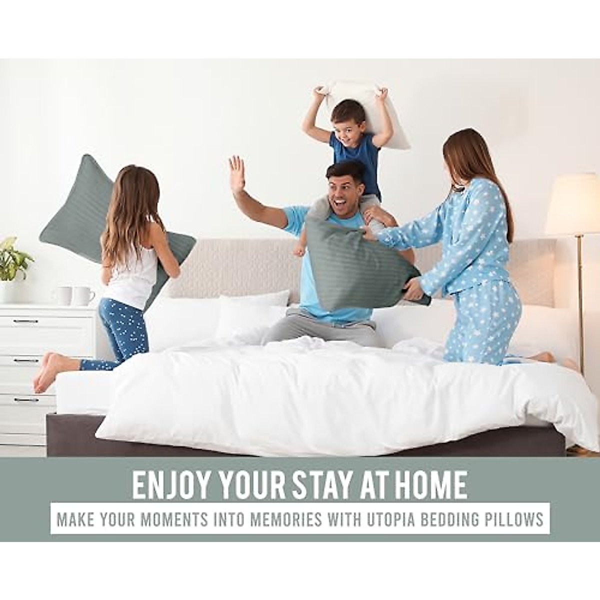 Utopia Bedding Bed Pillows for Sleeping King Size (Light Grey), Set of 2, Cooling Hotel Quality, for Back, Stomach or Side Sleepers