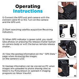 GPS-N PLUS High-Precision Camera GPS Receiver Navigation Geotagging for Nikon D3100, D3200, D3300, D5000, D5100, D5200, D5300, D7000, D7100, D600, D610, D800, D810, D700, D750, D90, D4, D3 etc