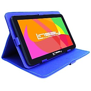 LINSAY 10.1" High End Octa Core 4GB RAM 128GB Storage Android 13 Google Certified Tablet with Unicorn Case