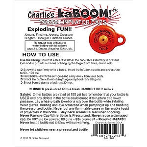 Charlie's kaBOOM! Exploding Cola Target Caps 10-Pack - Turn Plastic Bottles into Reactive Targets - Archery - Bow - Firearms - Pellet Gun- air Rifle and More