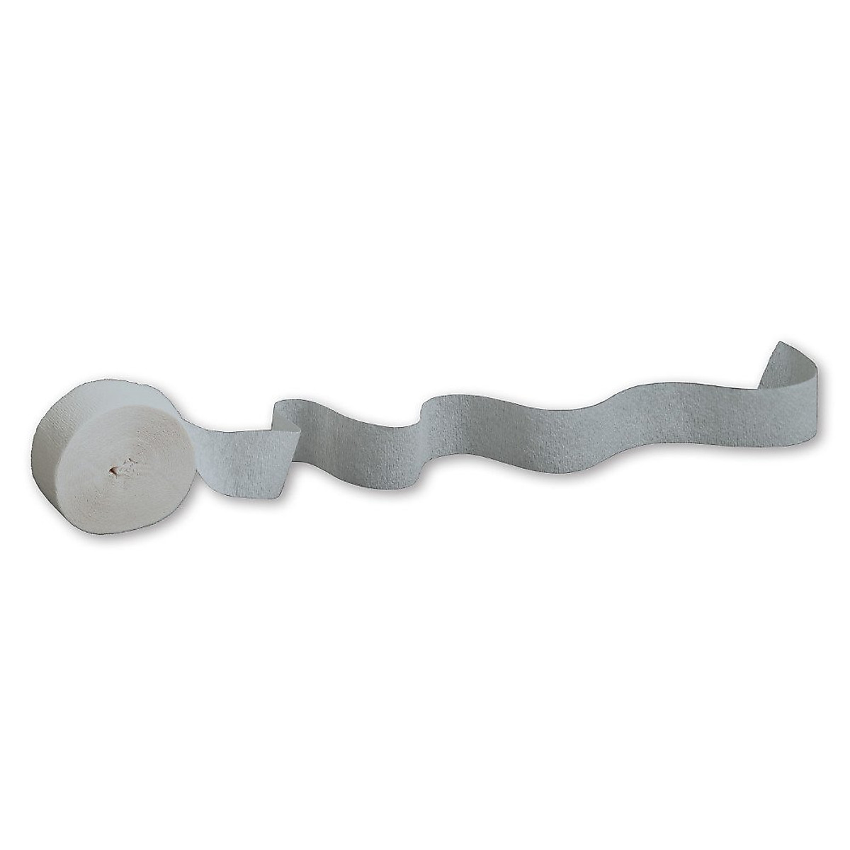 Creative Converting Touch of Color Crepe Paper Streamer Roll, 81-Feet, Shimmering Silver