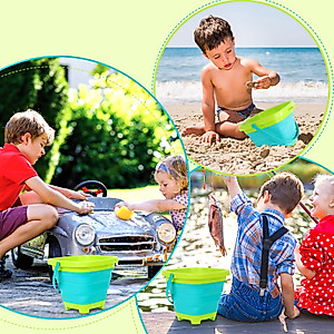 Lehoo Castle Beach Sand Toys, Sandbox Toys with Collapsible Sand Buckets and Shovels for Kids, Included Dinosaur Sand Molds, Mesh Bag, Watering Can, Summer Outdoor Toys for Boys Girls