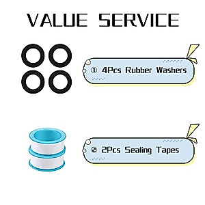 little tigger Garden Hose Repair Kit, Aluminum Mender Female and Male Hose End Connector with Zinc Clamp, Suitable for 3/4 Inch and 5/8 Inch Garden Hoses (2Sets)