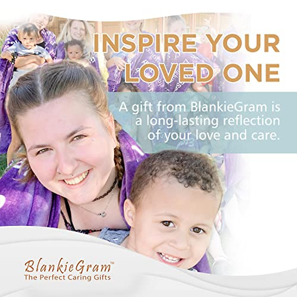 BlankieGram Christian Blanket - “Faith” Plush Throw Blanket - Inspired Gifts Ideas for The Entire Family, Comfort Gifts, Purple
