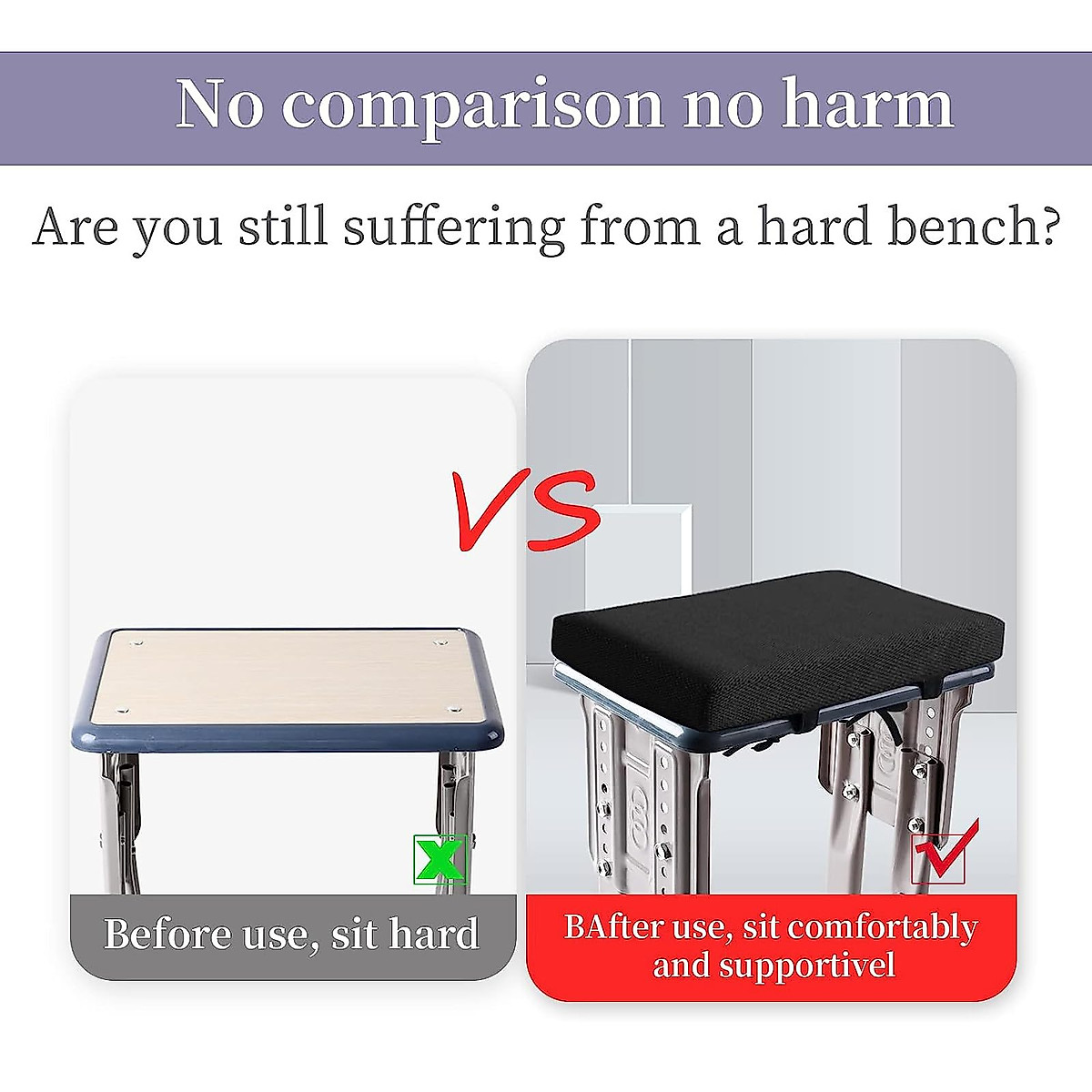 Zhi Jin Soft Rectangle Chair Cushion Memory Foam Mesh Seat Pads Cushions with Ties for Home School Office Black