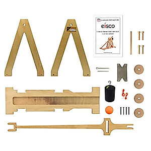 Premium Large Trebuchet DIY Kit - 21" Beam Arm Launches up to 30 Feet! - STEM Learning - Explore Gravitational Potential Energy, Projectile Motion & Energy Transformation - Garage Physics by Eisco