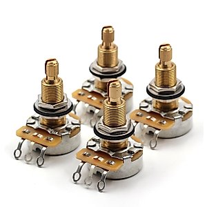 Set of 4 (4X) CTS Custom 450S 525K LONG Split Shaft Audio Taper Potentiometers - 450G