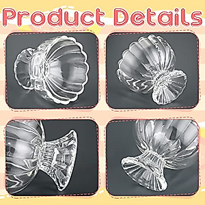 Potchen Glass Ice Cream Bowls Tulip Clear 3.4-6.8 oz Footed Small Dessert Cups for Sundae Trifle Fruit Salad Muffins Cake Pudding Christmas Holiday Party (12 Pieces)