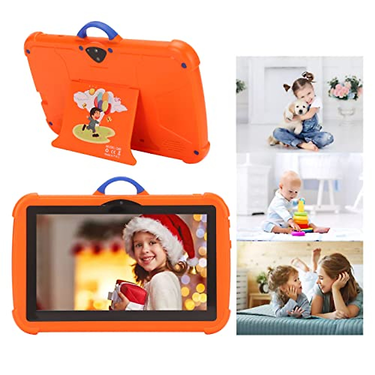 7 Inch Tablet, 1GB RAM 8GB ROM IPS HD Screen Kids Tablet with Stand for Travel (US Plug)
