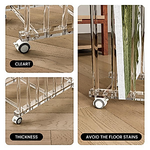 Sumerflos Acrylic Art Storage Rack with Caster Wheels - Clear Canvas Storage Rack for Artwork, Panel, Frame, Drawing Board, Printed Matter, Paper Pad, Backing Plate (13.78" D X 23.03" W X 28.54" H)