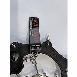 WIN.MAX Crampons for Shoes, Traction Cleats Ice Snow Grips with 19 Stainless Steel Spikes, Shoe Talons Anti - Slip Boots Spikes for Walking, Jogging, Climbing and Hiking (Black, M)