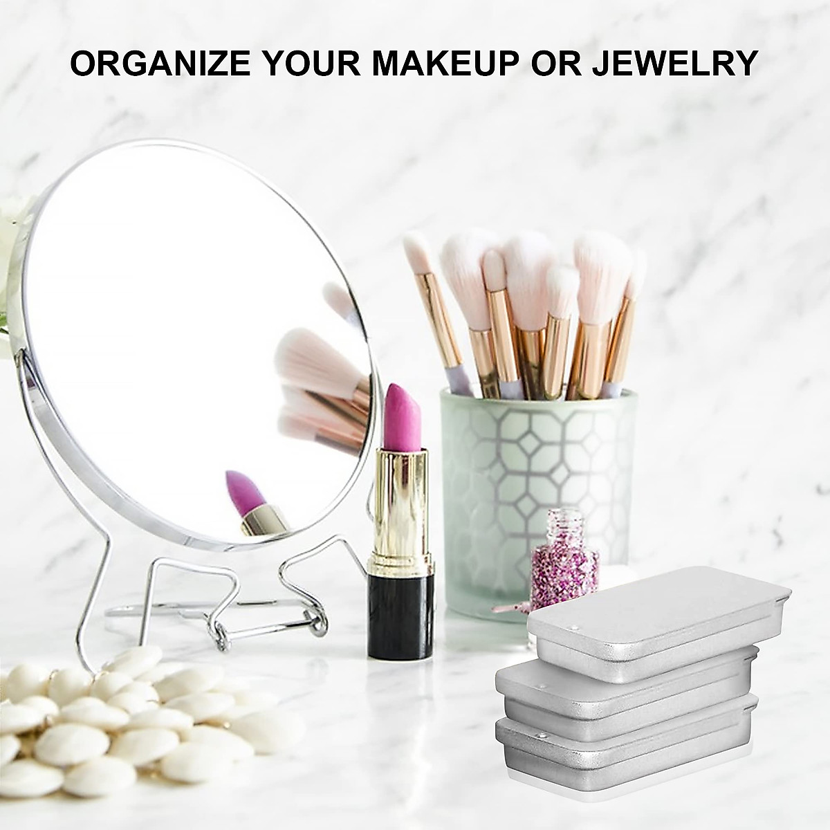 1st Choice Empty Slide Top Tin Containers for Lip Balm, Crafts, Storage Kit - .25oz, 6 Pack