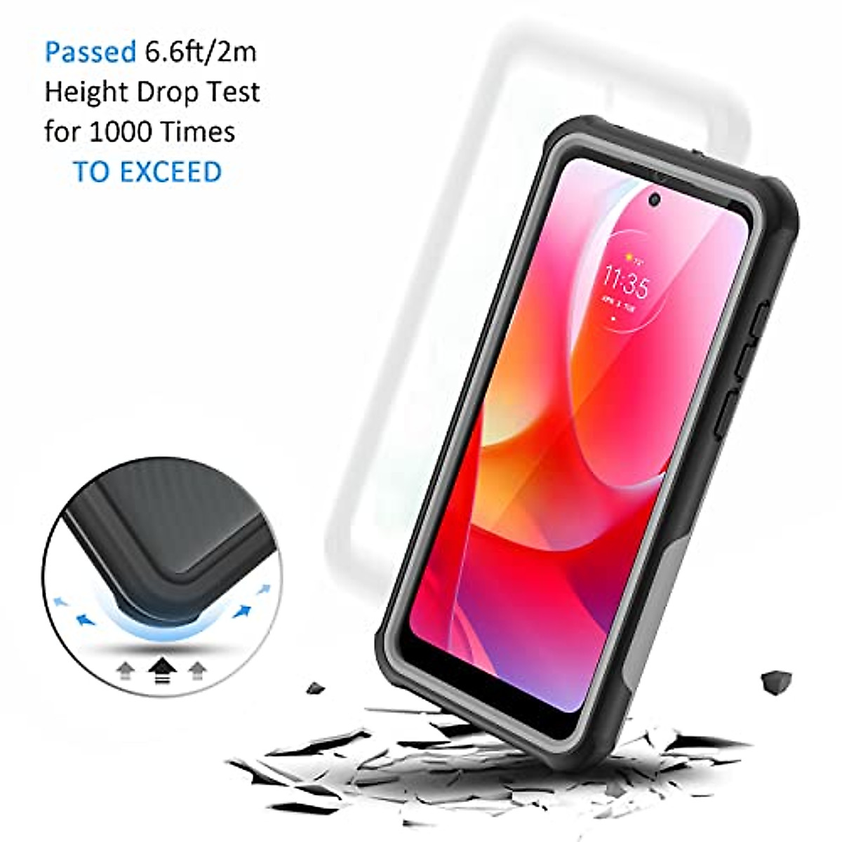 Lanhiem for Motorola Moto G Power 2022 Case, IP68 Waterproof Dustproof Shockproof Case with Built-in Screen Protector, Full Body Heavy Duty Protective Clear Cover for Moto G Power 2022 Only