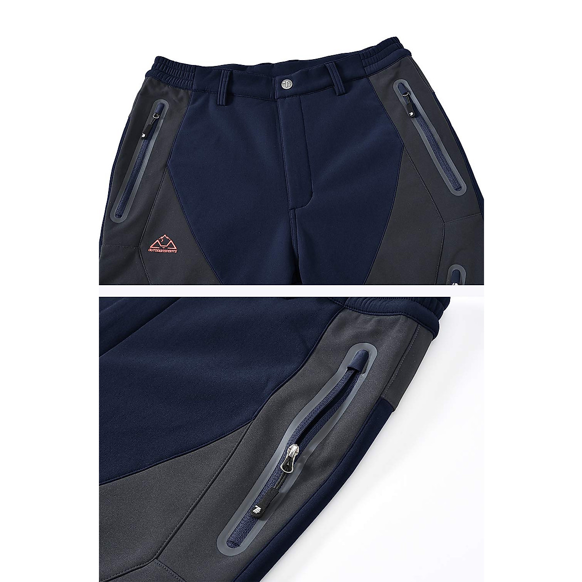 YSENTO Men's Mountain Cargo Insulated Pants Waterproof Hiking Camping Fishing Climbing Quick Dry Pants Navy Size 34