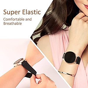 3 Pack Stretchy Nylon Watch Bands Compatible with Garmin Vivoactive 4,Venu 2,Venu 3,Forerunner 265/255/255 Music,22mm Loop Elastic Straps for Amazfit GTR 4,GTR 3,GTR 2,Ticwatch Pro 3,Fossil Gen 5 Women Men