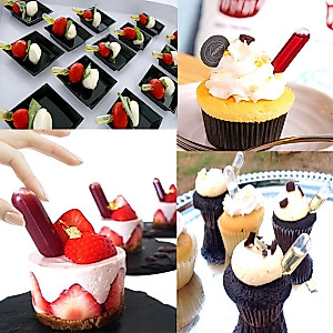 LanMa 100pcs Cupcakes Pipettes 4mL Plastic Pipettes Squeeze Transfer Pipettes for Strawberries Chocolate Ice Cream Mini Dropper