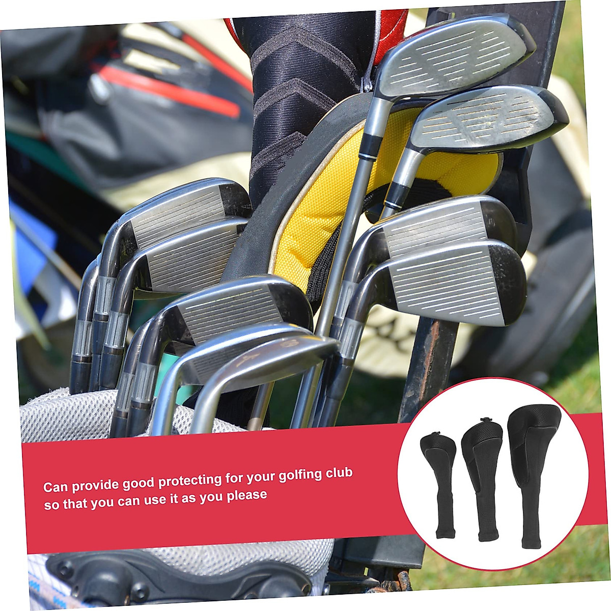 BESPORTBLE 3pcs Golf Club Cover Putter Headcover Golf Club Covers for Club Golf Club Breathable Putter Cover for Men Mesh