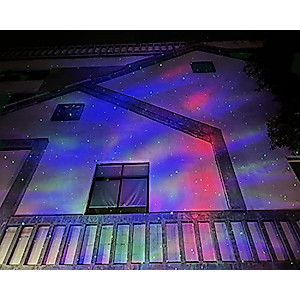 Lunmore Firefly Garden Lights Star Projector Laser Christmas Lights with Colorful LED Background Light