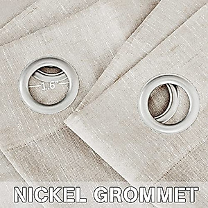 H.VERSAILTEX Home Decorative Privacy Window Treatment Linen Curtains/Natural Linen Blended Sheer Curtains/Panels/Drapes, Nickel Grommets, Natural Color, 96 Inches Long Living Room Curtains
