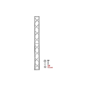 Monoprice 8in x 8in Lite Duty Box Truss - 2 Meter (6.56 Feet) With Hardware, 500 Pounds Max Load Capacity - Stage Right Series