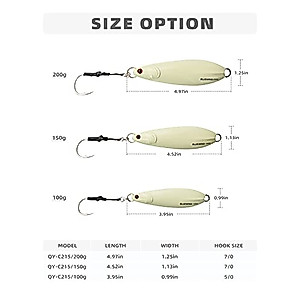 BLUEWING Fishing Lures Saltwater Jigging Lures Vertical Jigs for Saltwater Fish Slow Fall Pitch Sinking Lead Fishing Bait with Hook 150g White