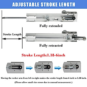 JQDML DIY Reciprocating Linear Actuator DC 1-24V Stroke 1.18"-6" Max Speed 160RPM Adjustable Telescopic Motor with Speed Controller(24V150MM160RPM)
