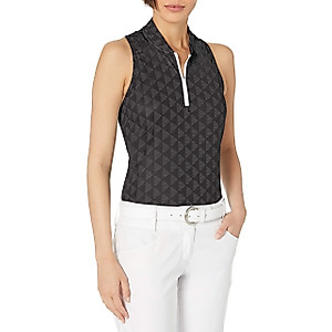 adidas Golf Women's Heat.RDY Racerback Primegreen Polo Shirt, Black, Large