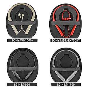 Geekria Shield Case Compatible with Audio-Technica, Bose, JVC, Jabra, LG, Sennheiser, Sony Headphones, Replacement Protective Hard Shell Travel Carrying Bag with Cable Storage (Black)