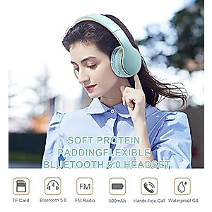 I LOVE EF IFECCO Wireless Bluetooth Headphones Over Ear with Build-in Microphone and 3.5mm Cable for Wired Headset Mode with HD Stereo Sound Soft Earpads Long Battery Life
