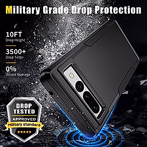 Vinve Case Compatible with Google Pixel 7 Pro, [Military Grade] Heavy Duty Shockproof Hybrid Rugged Bumper Protective Case for Pixel 7 Pro (Black)