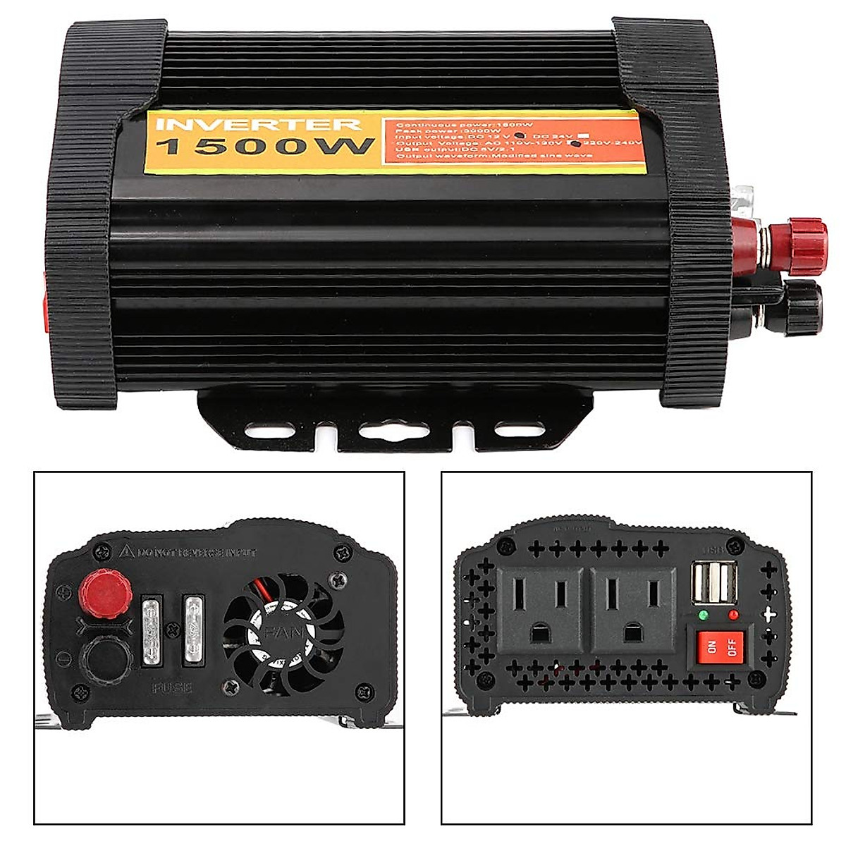 Car 1500W 12V DC to 110V AC 1500W Car Auto Voltage TransCompatible withmer Inverter Converter Car Charge