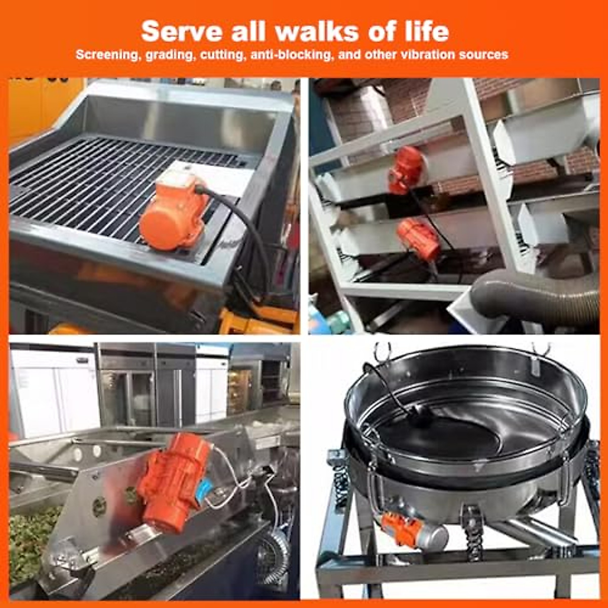 ATO AC 110V Concrete Vibrator Motor Adjustable Amplitude Low Noise Concrete Vibrating Motor Aluminum Alloy Vibrating Vibrators for Shaker Table,1 Phase 3600rpm with CE Certificate 100W