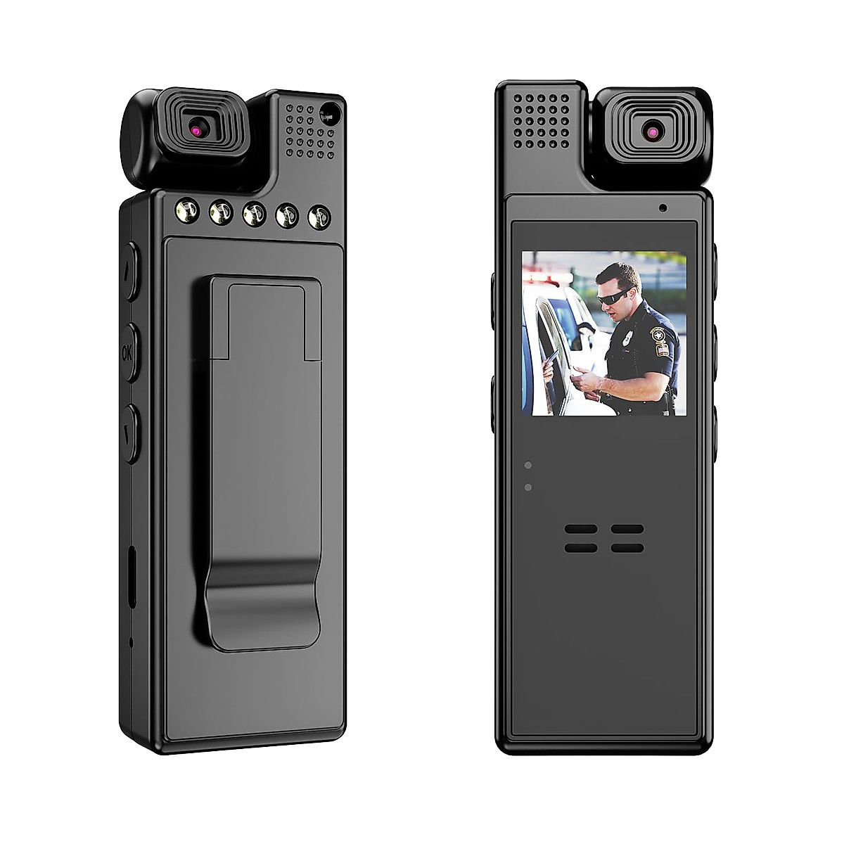 VIDCASTIVE 64G Body Camera with Video and Audio Recording, 1080P HD Police Body Worn Cam with 180° Rotatable Lens, Night Vision, and 6 Hours Battery Life for Daily Records, Delivery/Serving Jobs