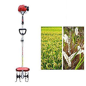 42.7CC 2-Stroke Garden Tiller/Cultivator, Hand-held Cultivator, Gas Powered Rototiller, Rotary Mini Cultivator Machine, Lightweight, Easy to Carry