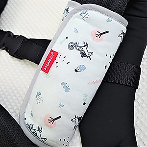 【angelette】Baby Carrier Reversible Sucking Pads/Car Seat Strap Covers/Stroller Belt Covers/Drool Pads/Teething Pads (Unicorn)