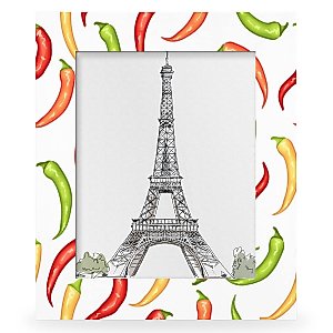 Pardick Colorful Chilli Pepper 8x10 Picture Frame, Red Yellow Green Chilli Wooden Photo Frames for Tabletop and Wall Display, Picture Frame Home Decor