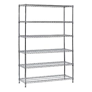 Muscle Rack WS481872-Z Steel Shelving Unit, 6 Shelf, 48" Width, 72" Height, 18" Depth, Zinc