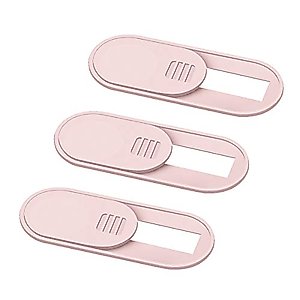Laptop Camera Cover Slide, 0.028 Inch Ultra Thin Laptop Camera Cover Blocker, Laptop Accessories for iPhone MacBook Laptop, Desktop, PC, Tablet, Protect Your Visual Privacy Security (Pink-3 Pack)