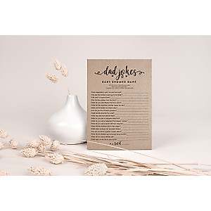 Your Main Event Prints 50 Pack Kraft Baby Shower Games, Fun Dad Joke Game, Great for Baby Shower, Baby Sprinkle, or any Party!