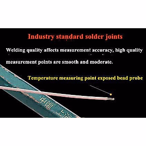 5pcs Pack High Accuracy K Type Mini-Connector Thermocouple Temperature Probe Sensor, 1 Meter Long Measure Range -200°C~260°C (-328°F~500°F)
