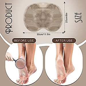 Rtteri 2 Pieces Shower Foot Scrubber Mat Silicone Shower Foot Massager Back Washer for Shower Back Scrubber Exfoliate Feet Scrubber with Non Slip Suction Cups Foot Cleaner for Men Women, Gray, Khaki
