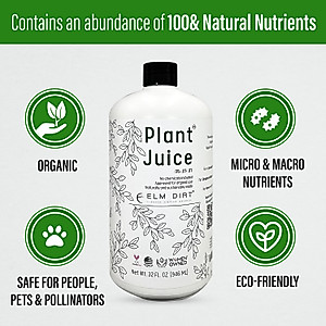 Elm Dirt Plant Juice Organic Fertilizer for All Plants - Indoor or Outdoor (1 Bottle)