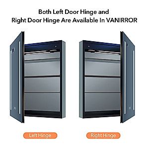 VANIRROR LED Mirror Medicine Cabinet with Lights,24x30 Lighted Bathroom Cabinet with Mirror,Recessed or Surface,Clock Room Temp Display,Defog,3X Zoom Mirror,Outlets & USB