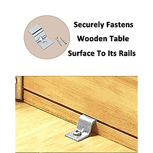 Silver Table Top Fasteners with Screws, Table Top Connectors Set of 24/48/96 Packs (Include 24/48/96 Clips,24/48/96 Screws) (96)