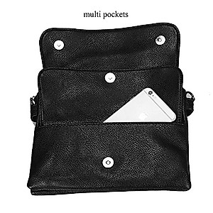 Sibalasi Women Gothic Purse Skull Crossbody bag Rivet Practical Black Shoulder Handbag Halloween purses (A)