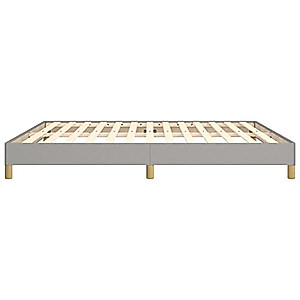 INLIFE California King Size Bed Frame,Fabric Platform Bed Frame with Wooden Legs California King Size Bed Frame Strong Wooden Slats Support,No Spring Box Needed,Easy to Assemble Light Gray 72"x83.9"