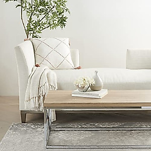 HomeRoots Boho Blush Pink Cotton Accent Throw Pillow