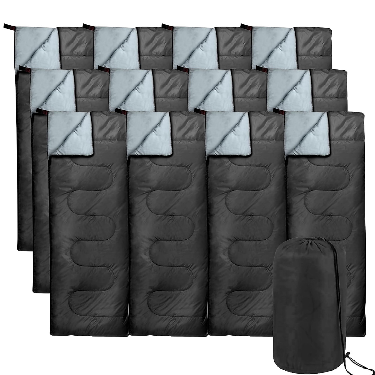 Sleeping Bags Bulk 10 Pack Envelope Sleeping Bags, 4 Seasons Warm or Cold Lightweight Indoor Outdoor Sleeping Bags for Adults, Backpacking, Camping