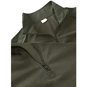 LiliChan Tactical Shirts for Men Long Sleeve Military Shirt Outdoor Shirt Tactical Combat Shirt with ZipperGreen, US L(fit Chest:36"-40")